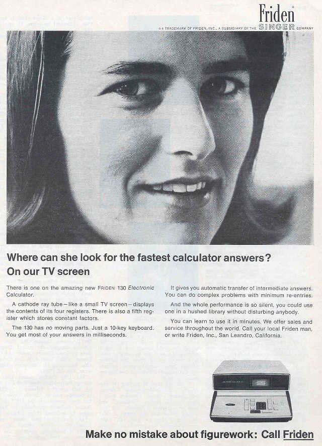 AD ARCHIVE - Early Advertisement for the Friden 130 Electronic Calculator